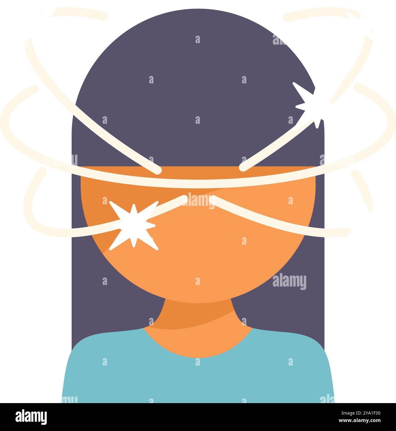 Female patient feeling dizzy, symptom of vertigo, health problem ...