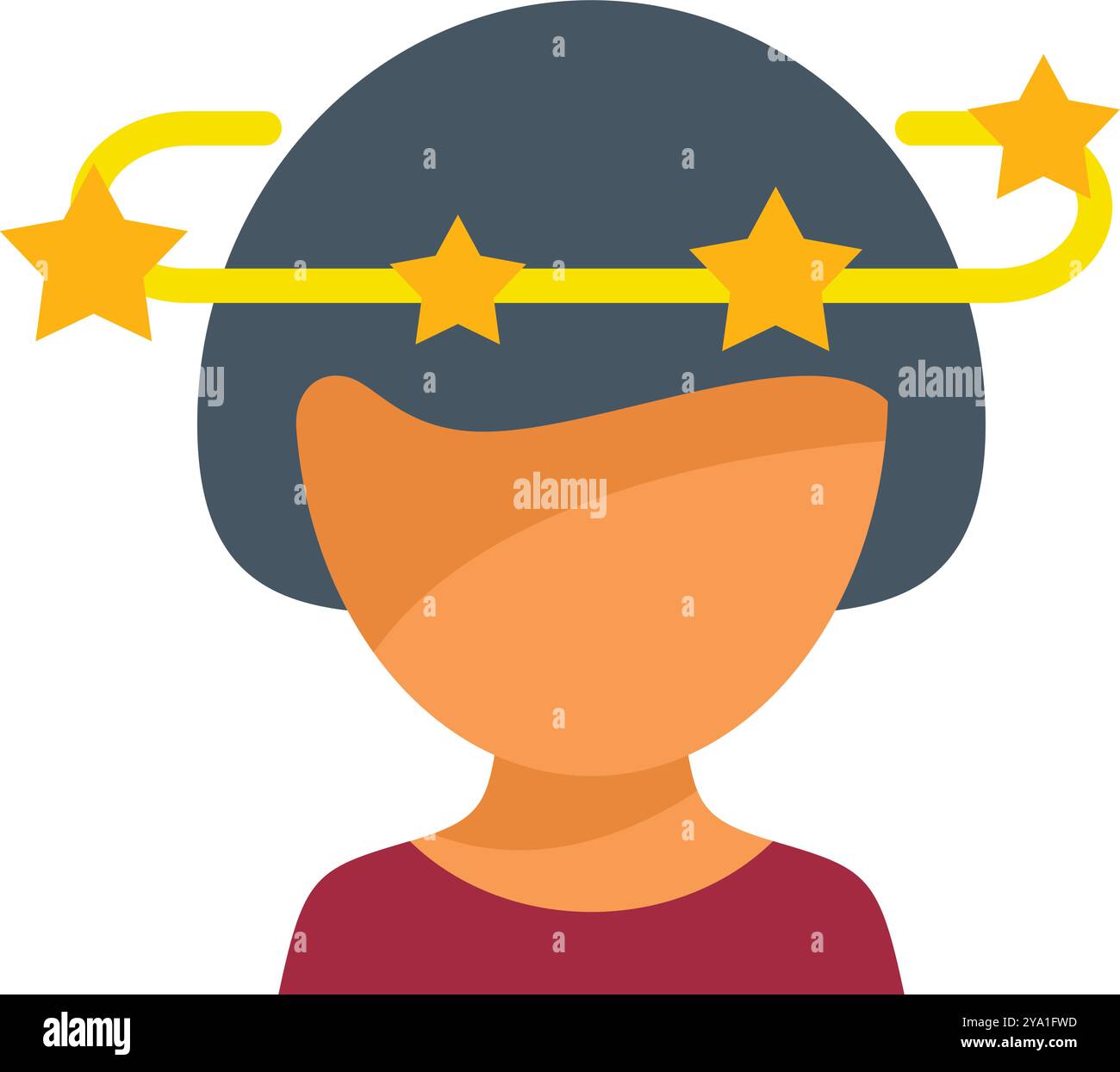 Illustration of a young woman feeling dizzy with stars spinning around ...