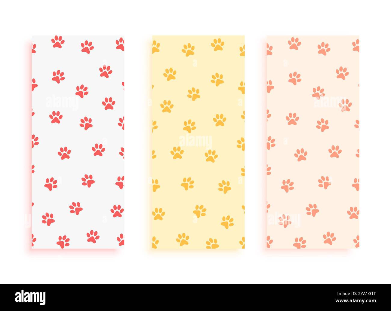 set of three animal paw feet pattern background design vector Stock ...
