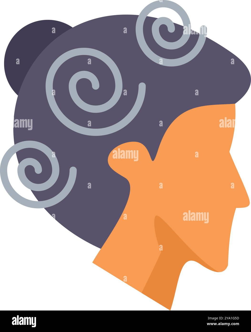 Woman feeling dizzy with vertigo dizziness symptom side view icon ...