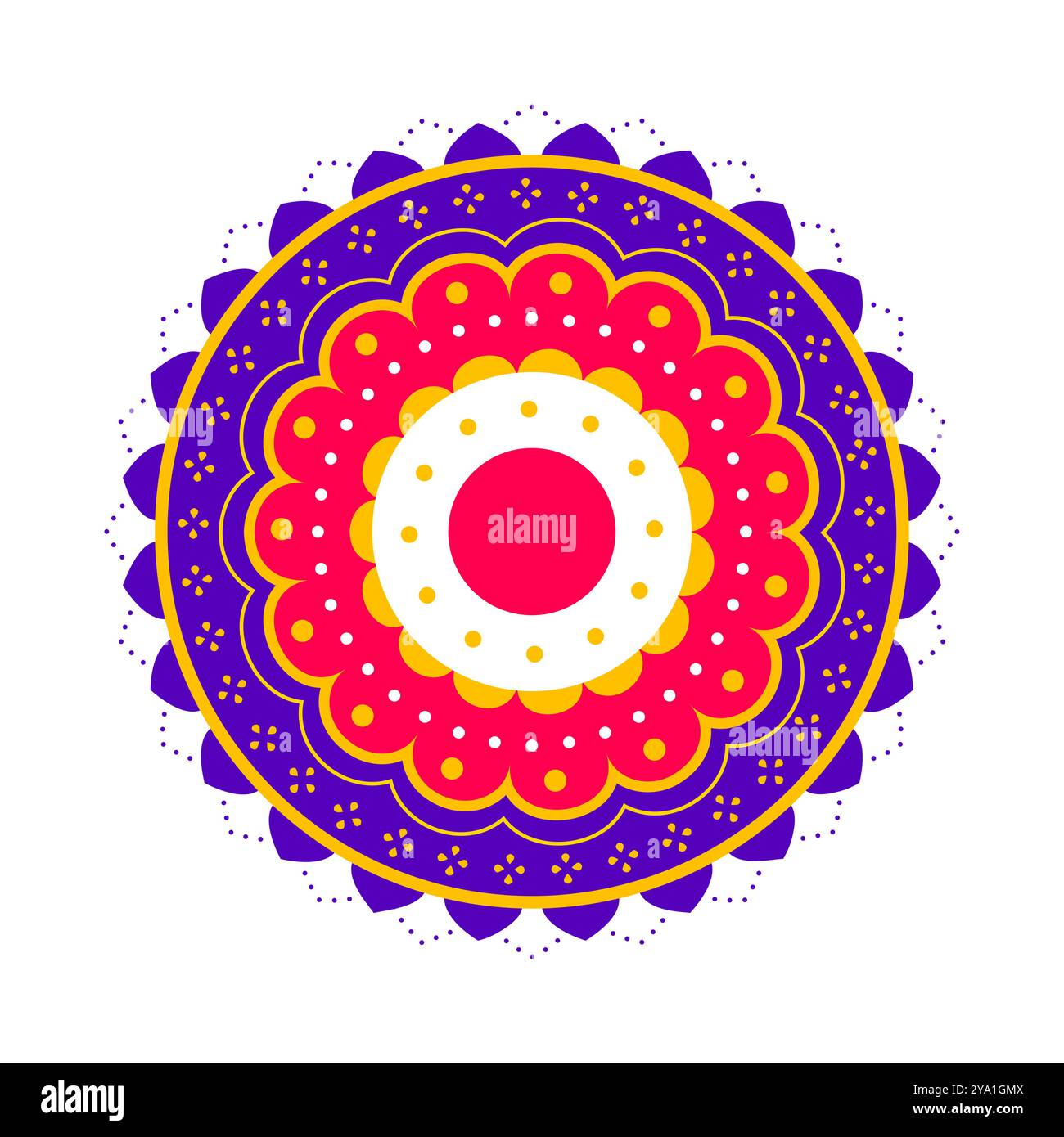 decorative floral mandala rangoli in indian style vector Stock Vector ...