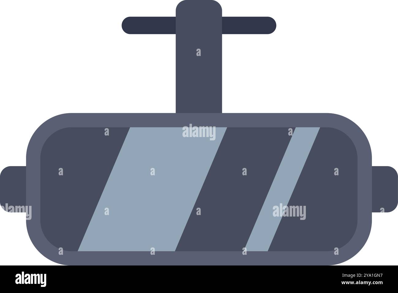 Simple flat illustration of a car rear view mirror isolated on white ...