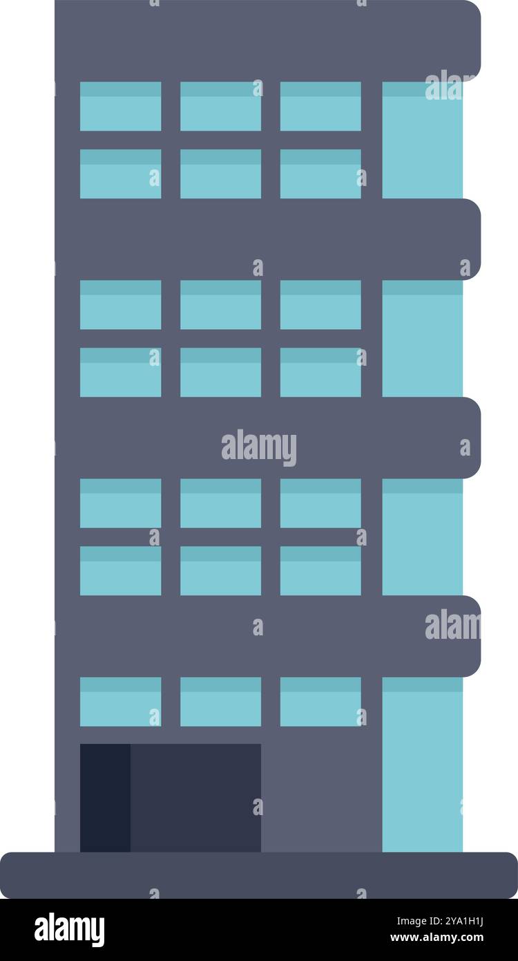 Contemporary office building with multiple floors and large windows ...