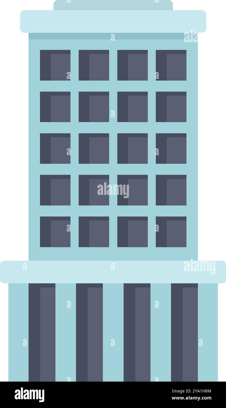 Modern office building facade with large windows, representing element of urban cityscape Stock ...