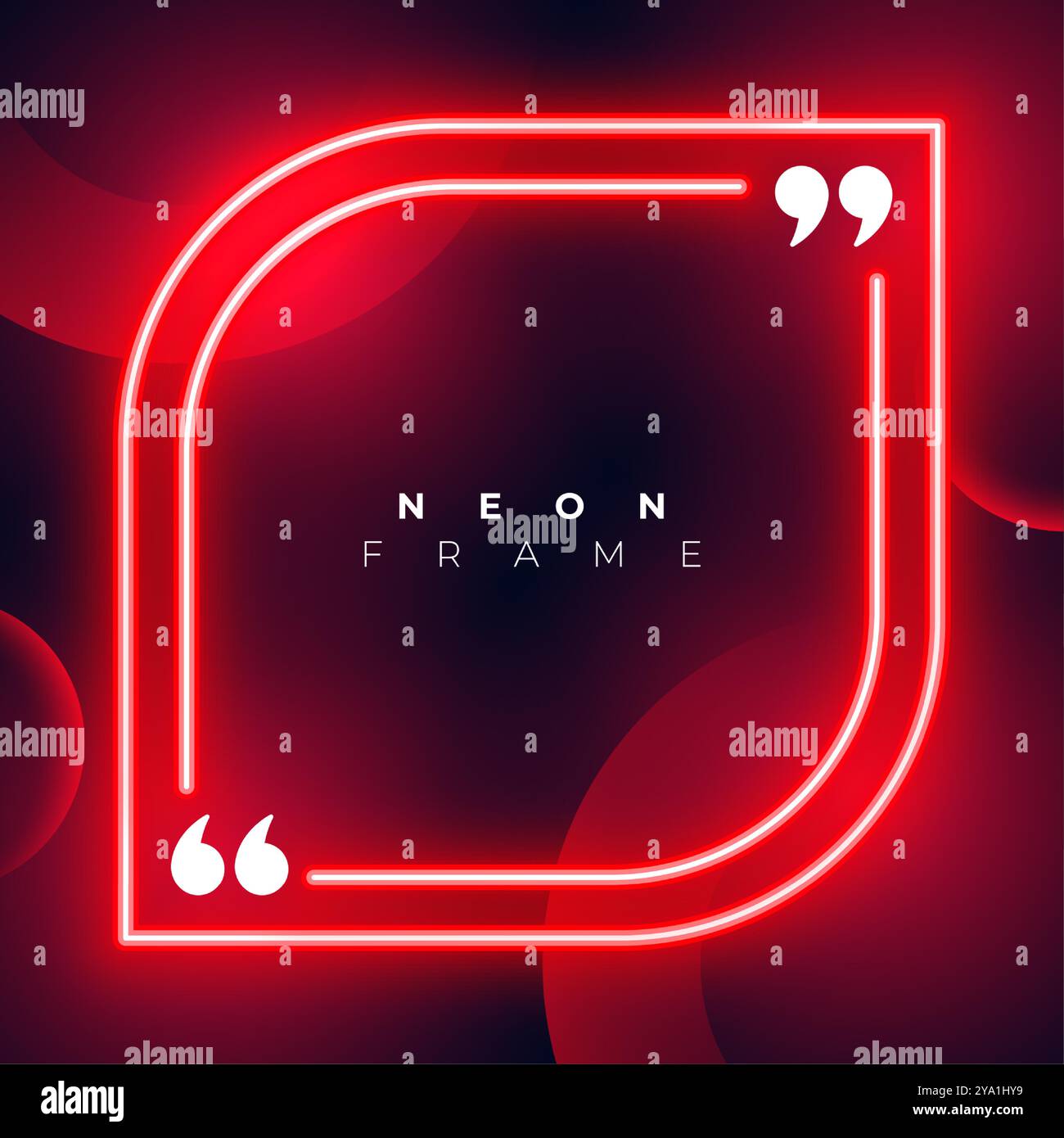 abstract red neon geometric frame with quotation mark vector Stock ...