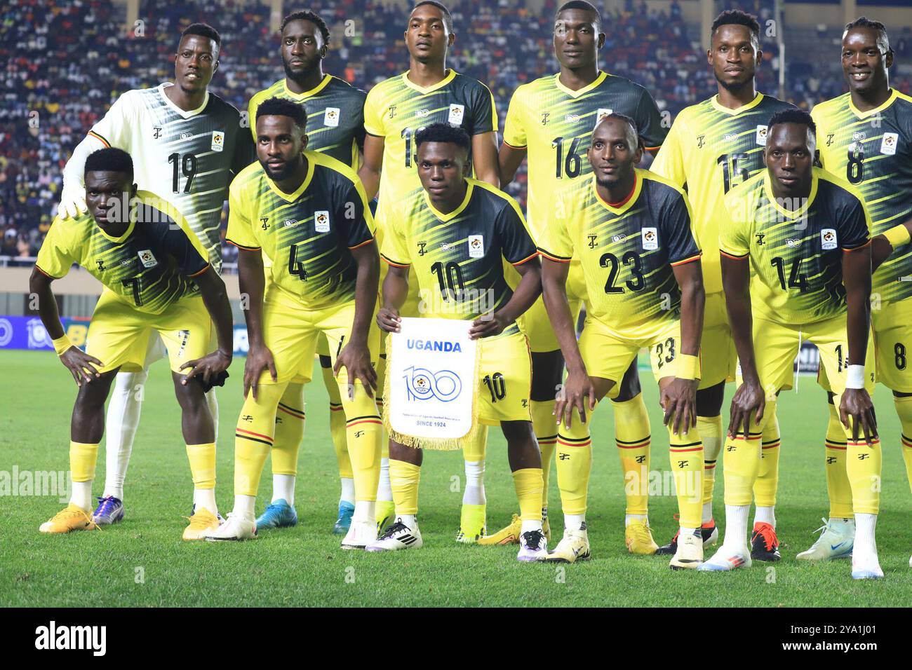Kampala, Uganda. 11th Oct, 2024. Players of Uganda pose for a group ...