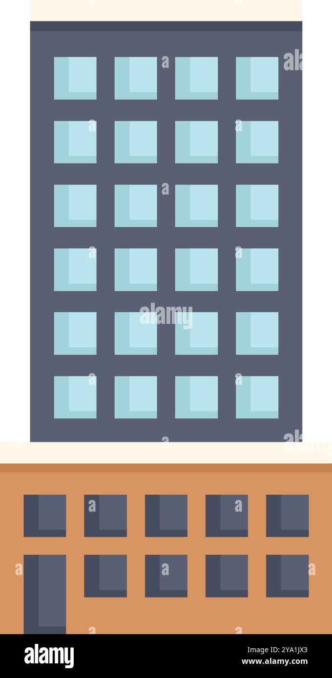 Generic office building is standing alone against a white background ...