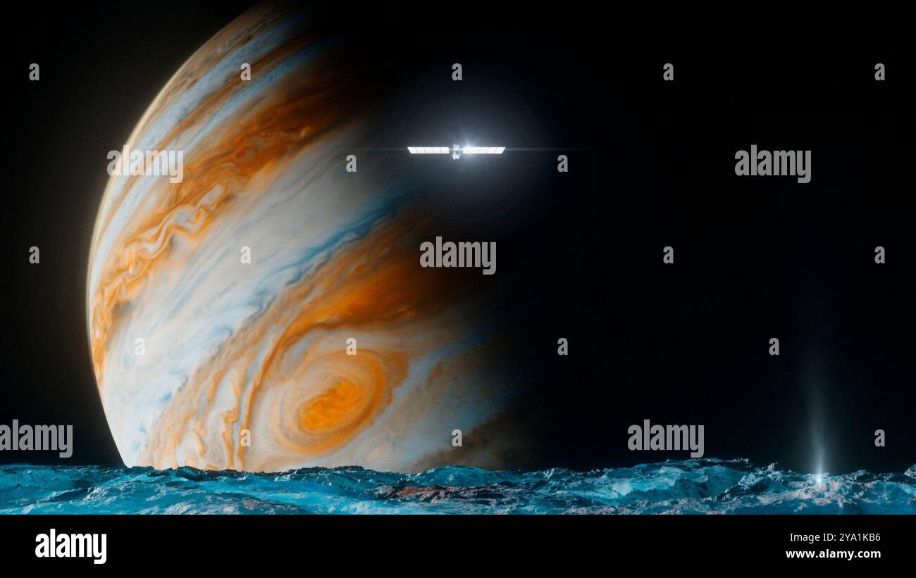 This illustration provided by NASA depicts the Europa Clipper ...