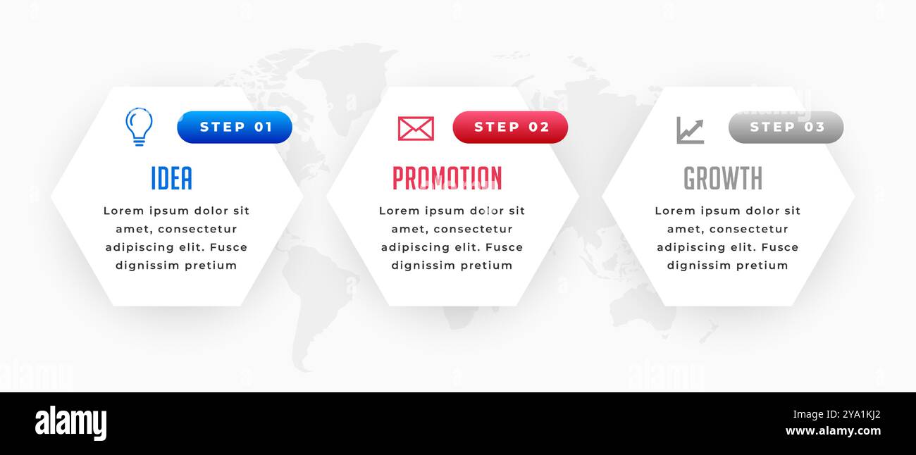 three step infographic sequence workflow template for business success ...