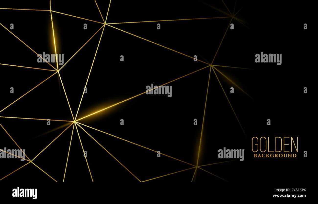 abstract and shiny golden line geometric dark background vector Stock ...
