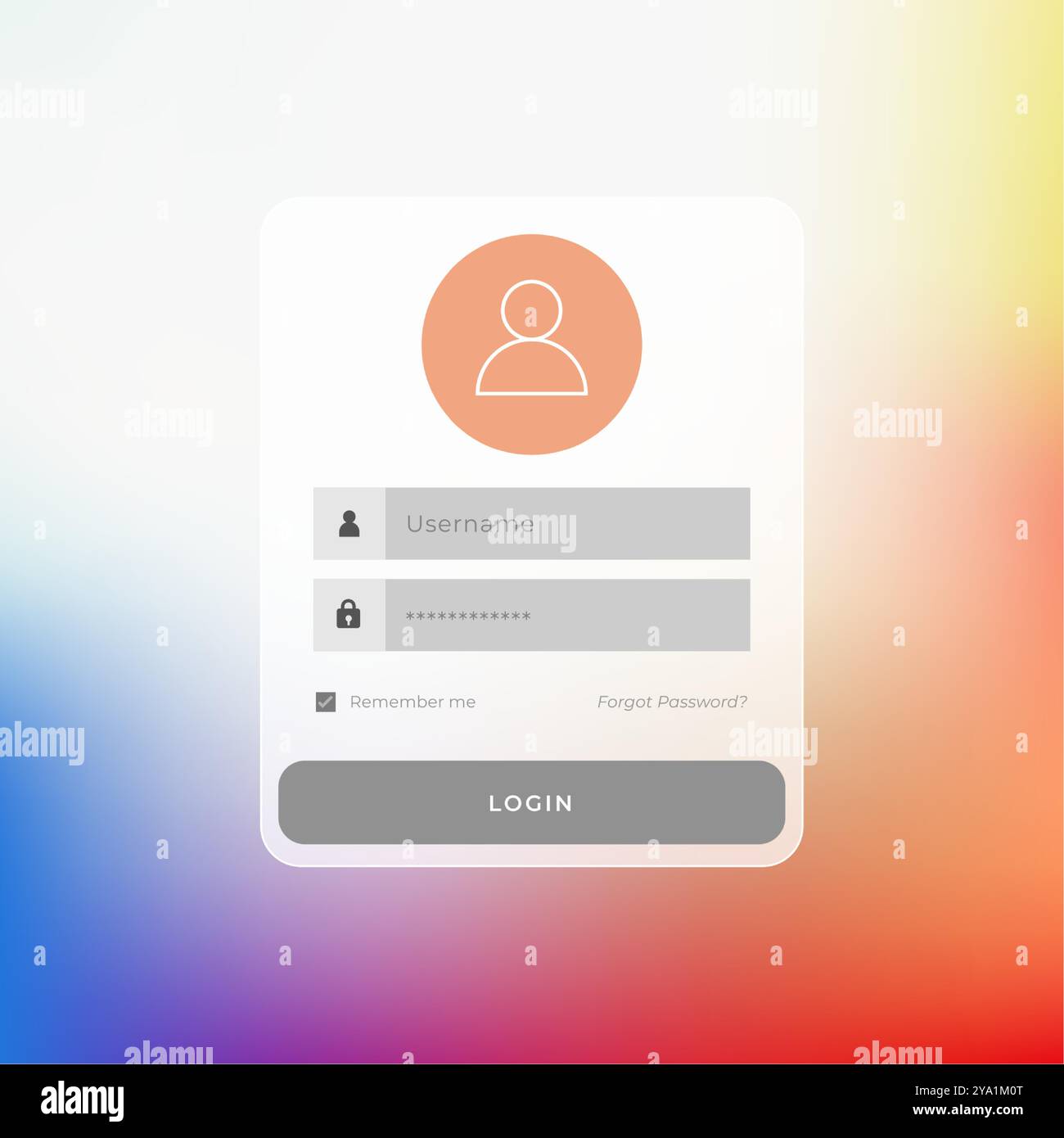 member login form template with username and password design vector Stock Vector Image & Art - Alamy