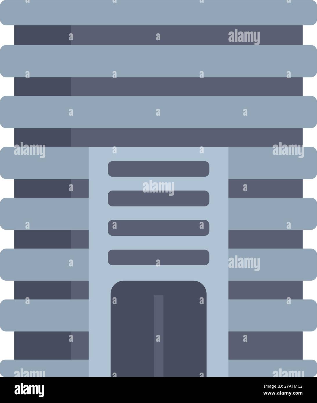 Tall office building with many floors reaching for the sky showing ...