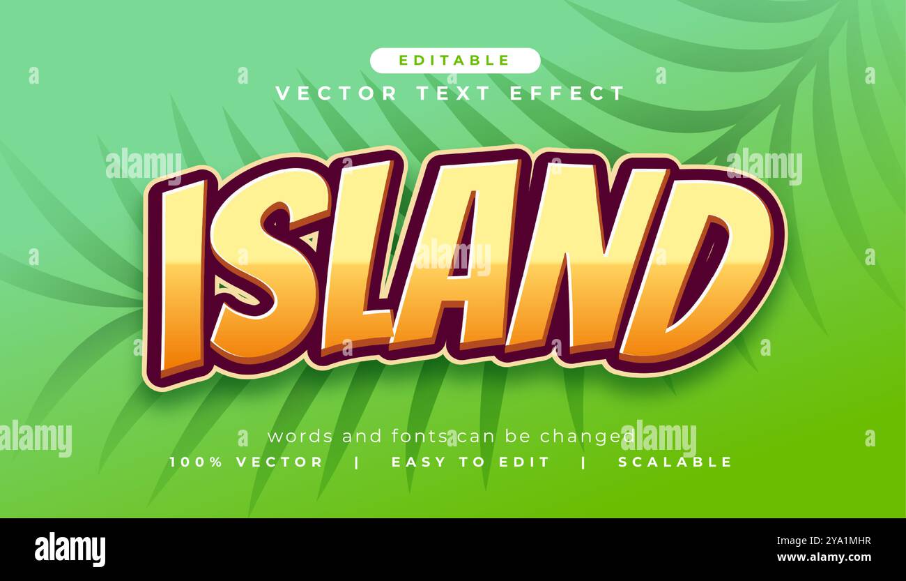 island text effect editable template vector Stock Vector Image & Art ...