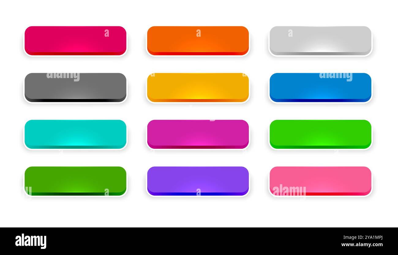 3d Style Colorful Web App Button Sign In Collection Vector Stock Vector 6667
