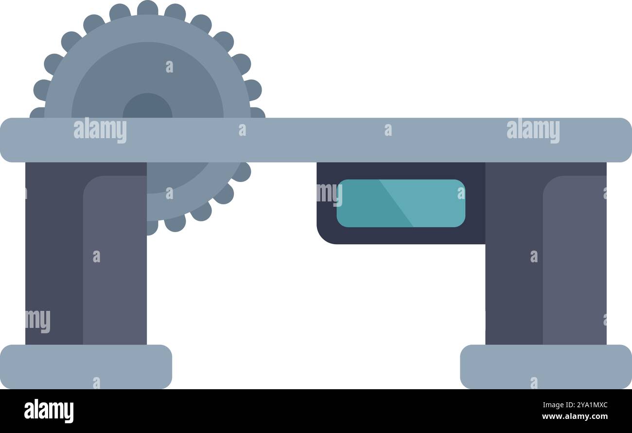Circular saw cutting woodworking machine operating with digital display ...