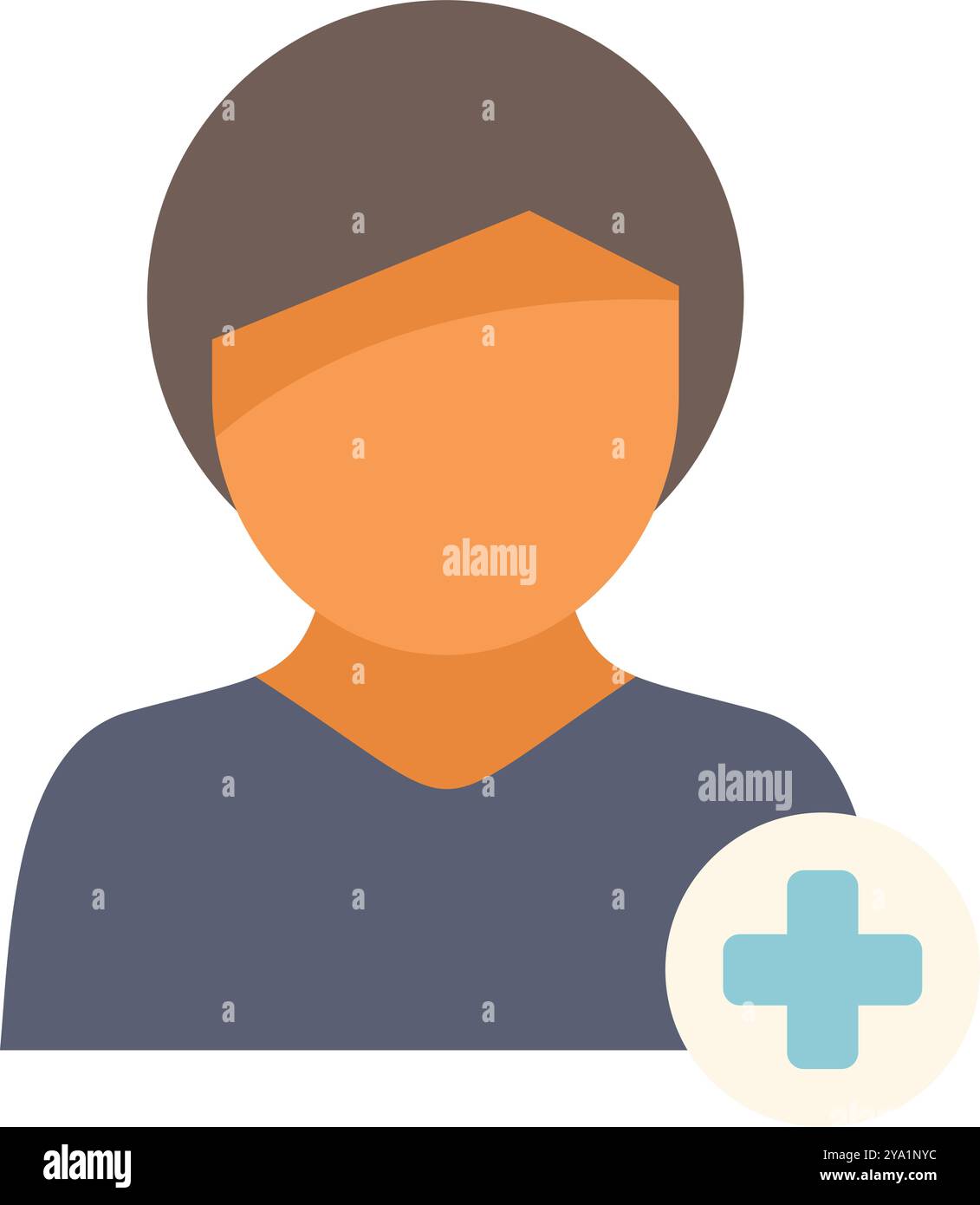 Person icon is shown with a plus symbol, commonly used to represent ...