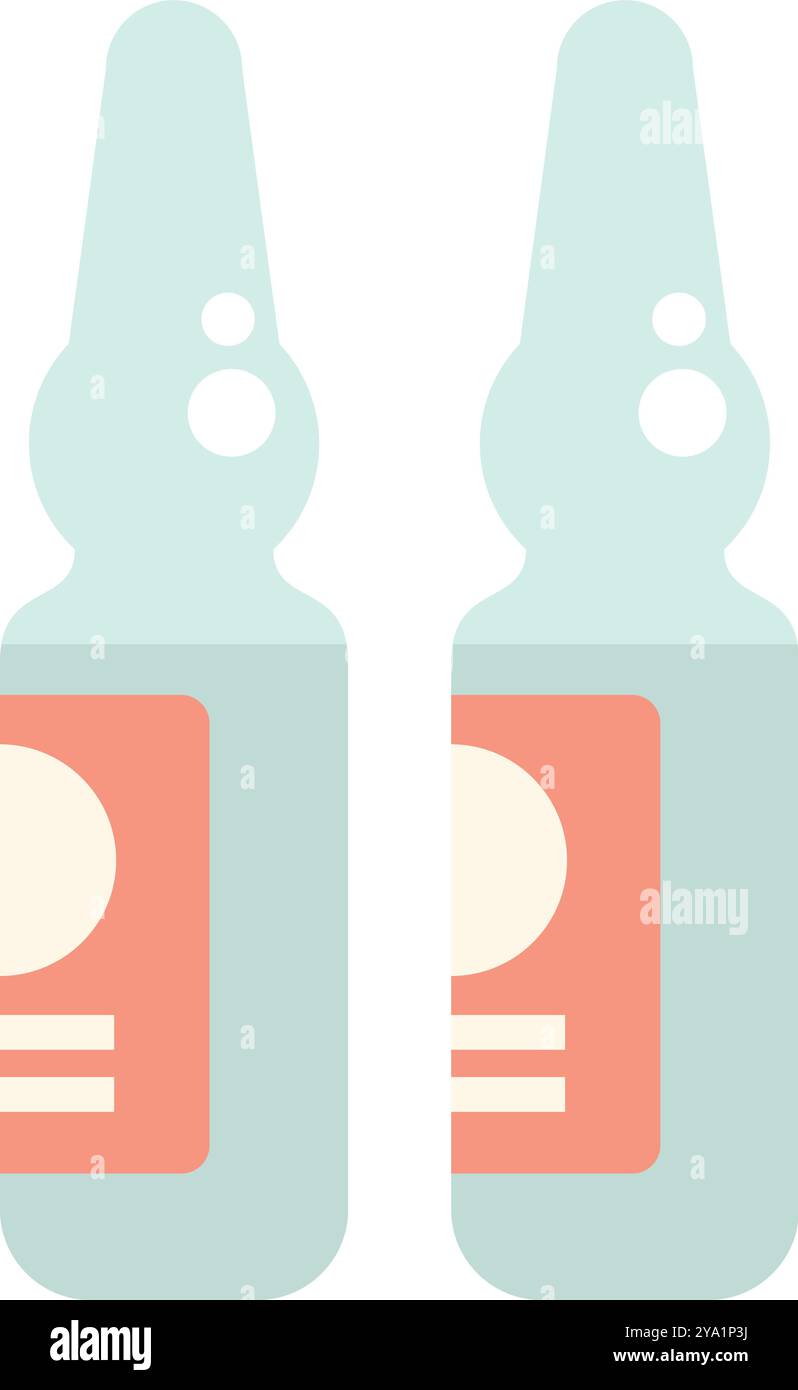 Two medical glass ampoules standing next to each other, ready for an ...