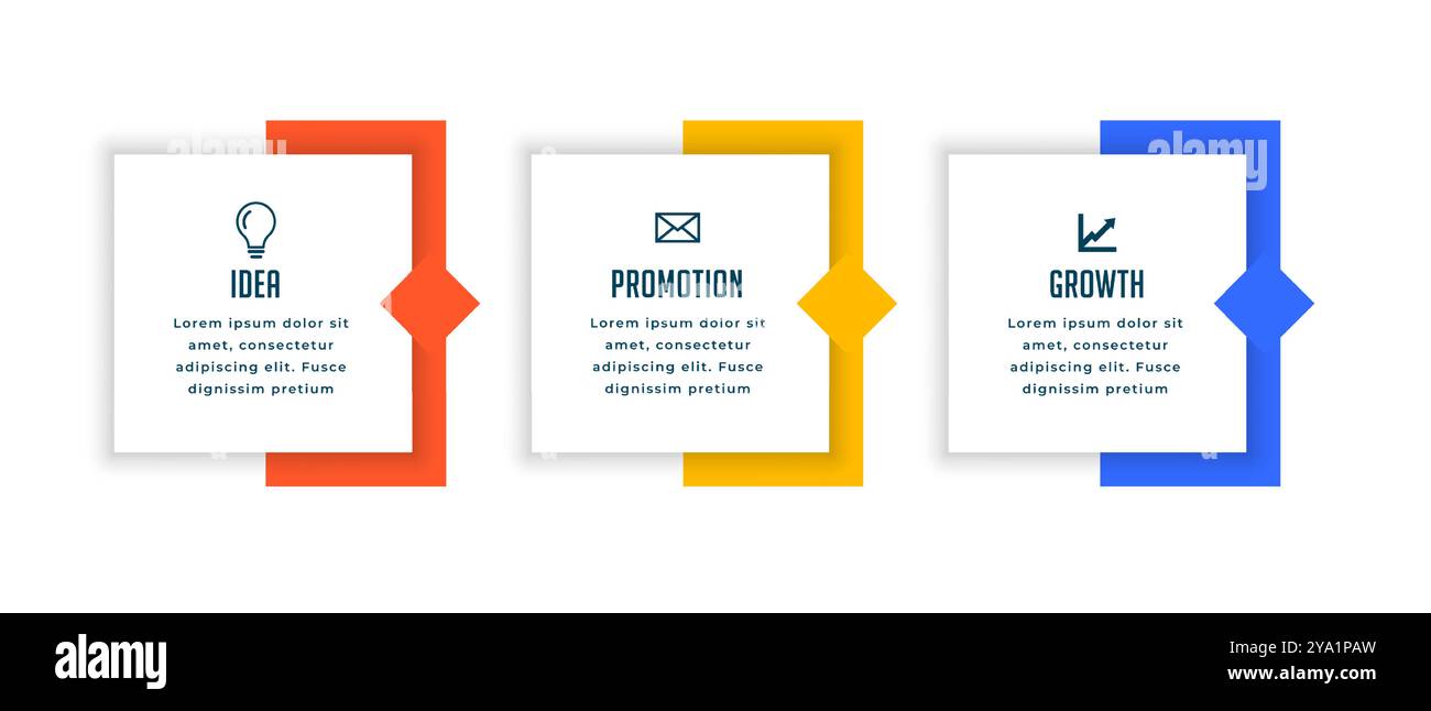 3 step infographic process chart banner for data visualization vector ...