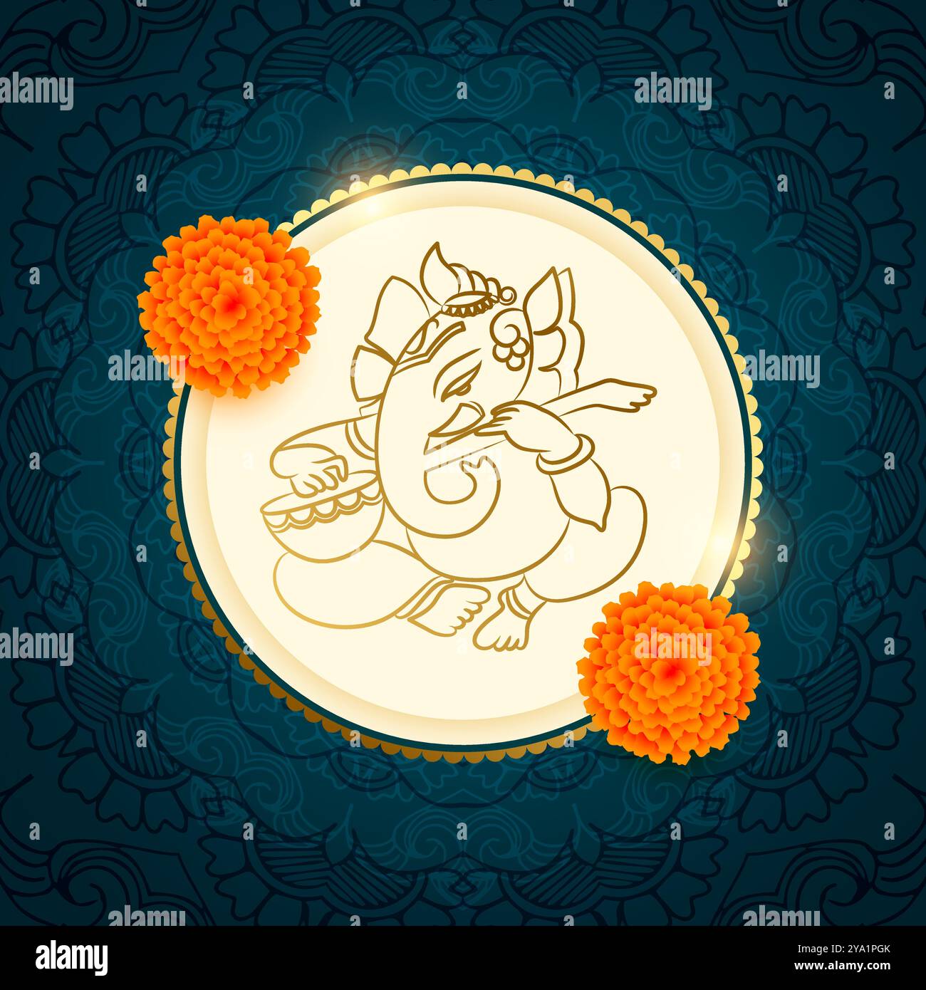 premium ganesh chaturthi celebration background with floral design ...