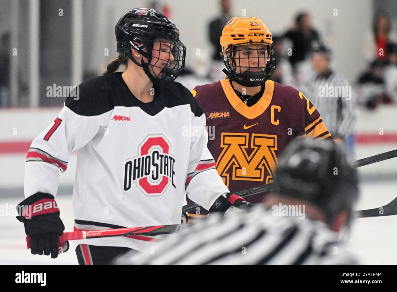 Columbus, Ohio, USA. 11th Oct, 2024. Ohio State defenseman Emma Peschel ...