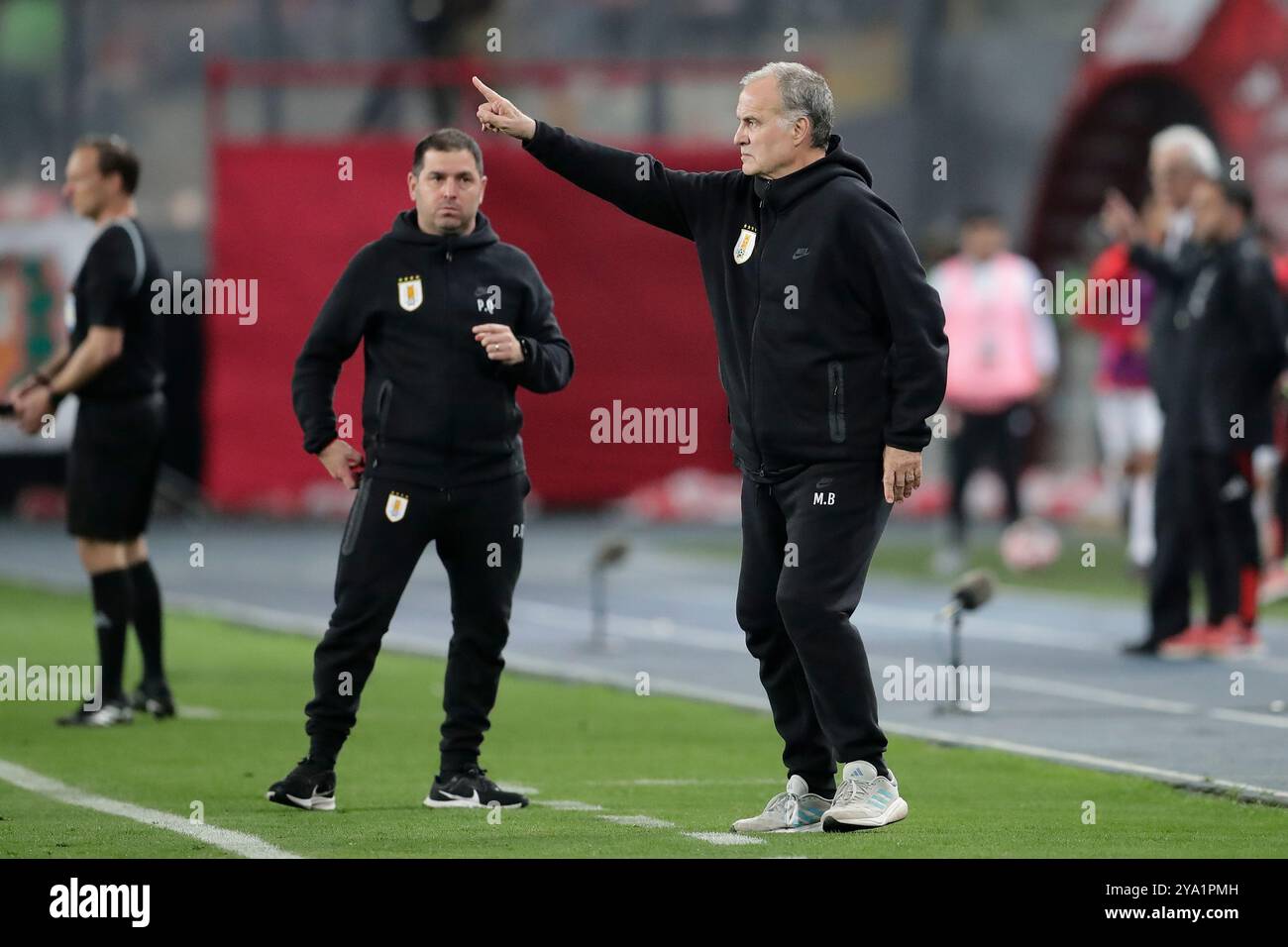 Uruguay's coach Marcelo Bielsa gestures during a qualifying soccer ...