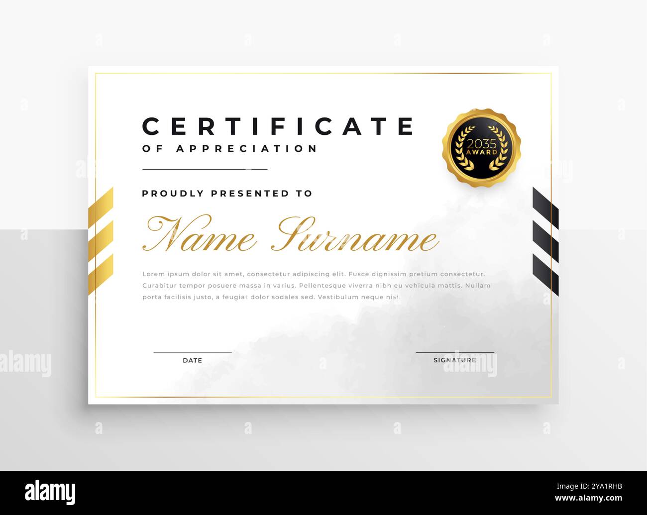professional certificate of award template for winner honor vector ...