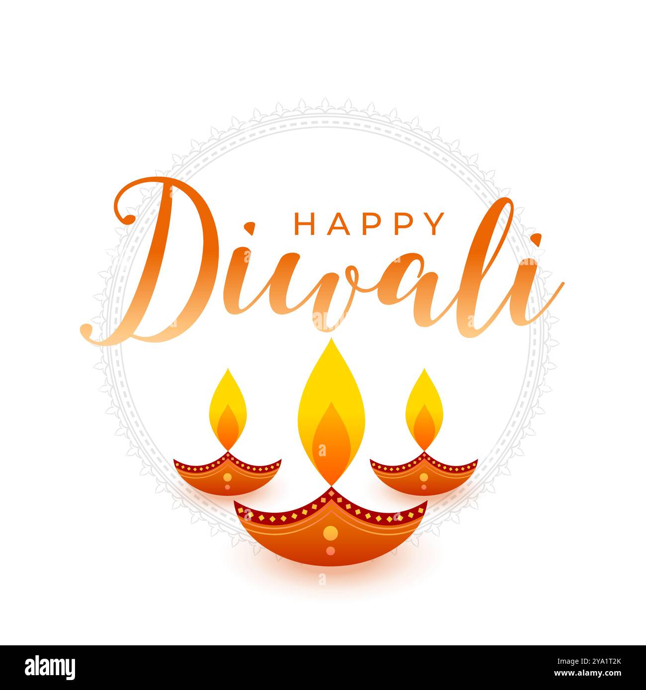 indian festive happy diwali white background with diya design vector ...
