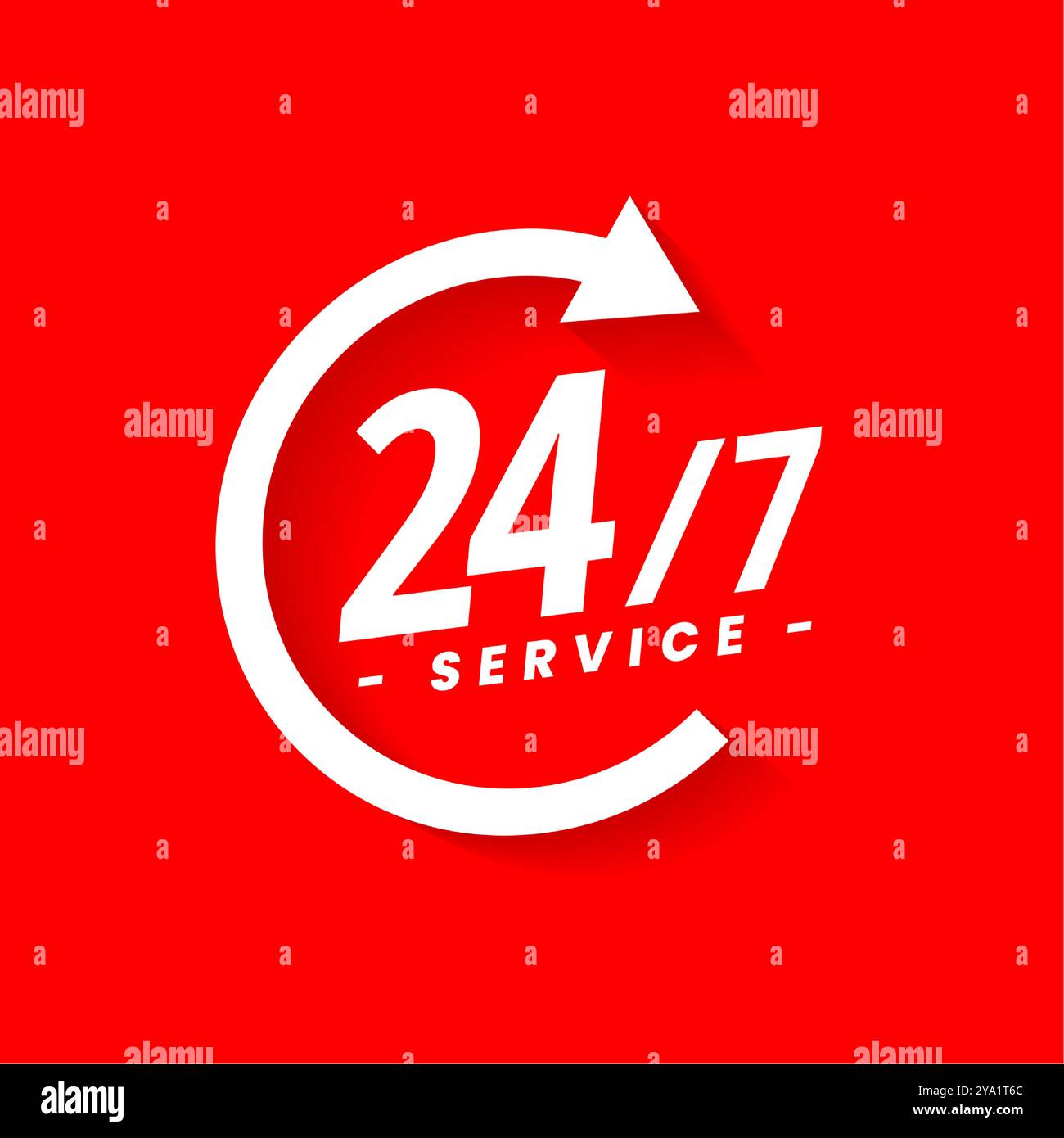 24 hours and 7 days service availability concept background vector ...