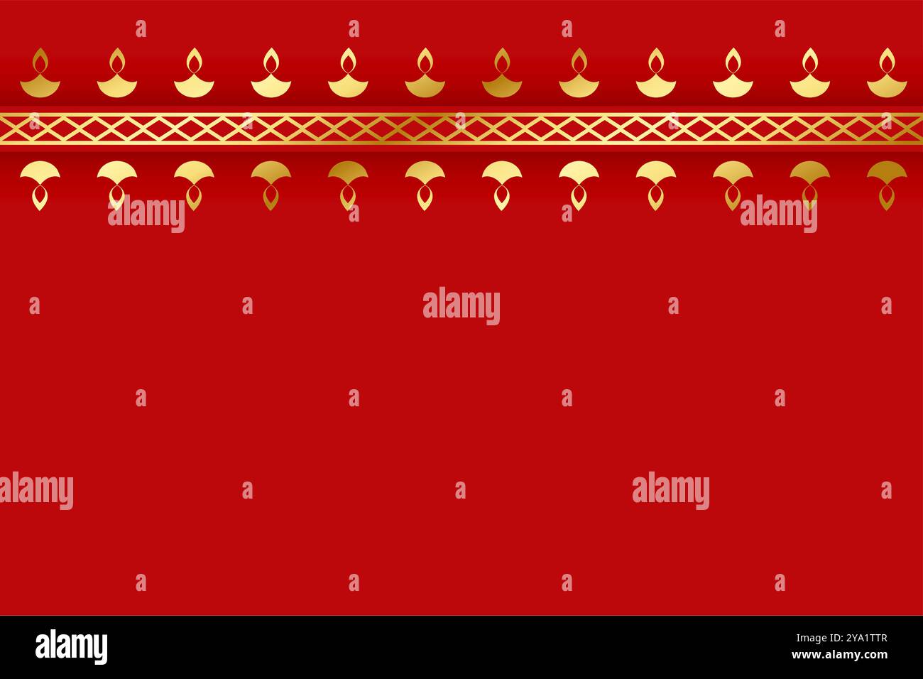 decorative golden diwali diya border background with empty space vector ...