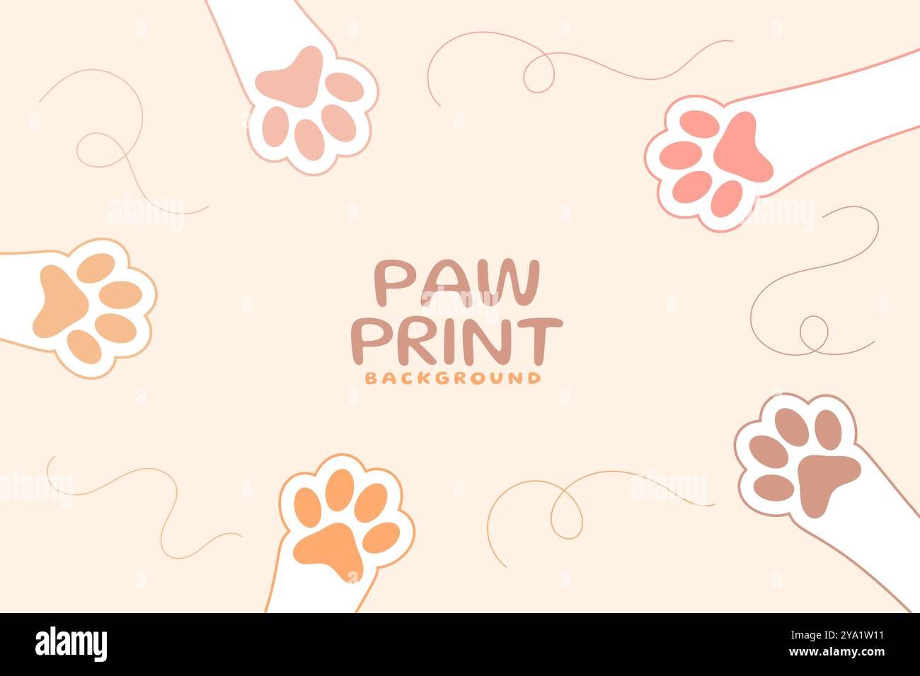 cute pet animal paw print background for fauna fun vector Stock Vector ...