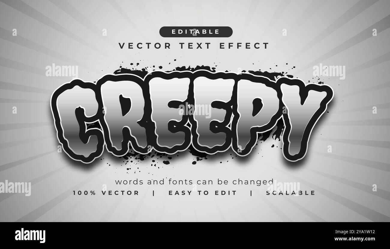 grey creepy text effect style mockup template vector Stock Vector Image ...