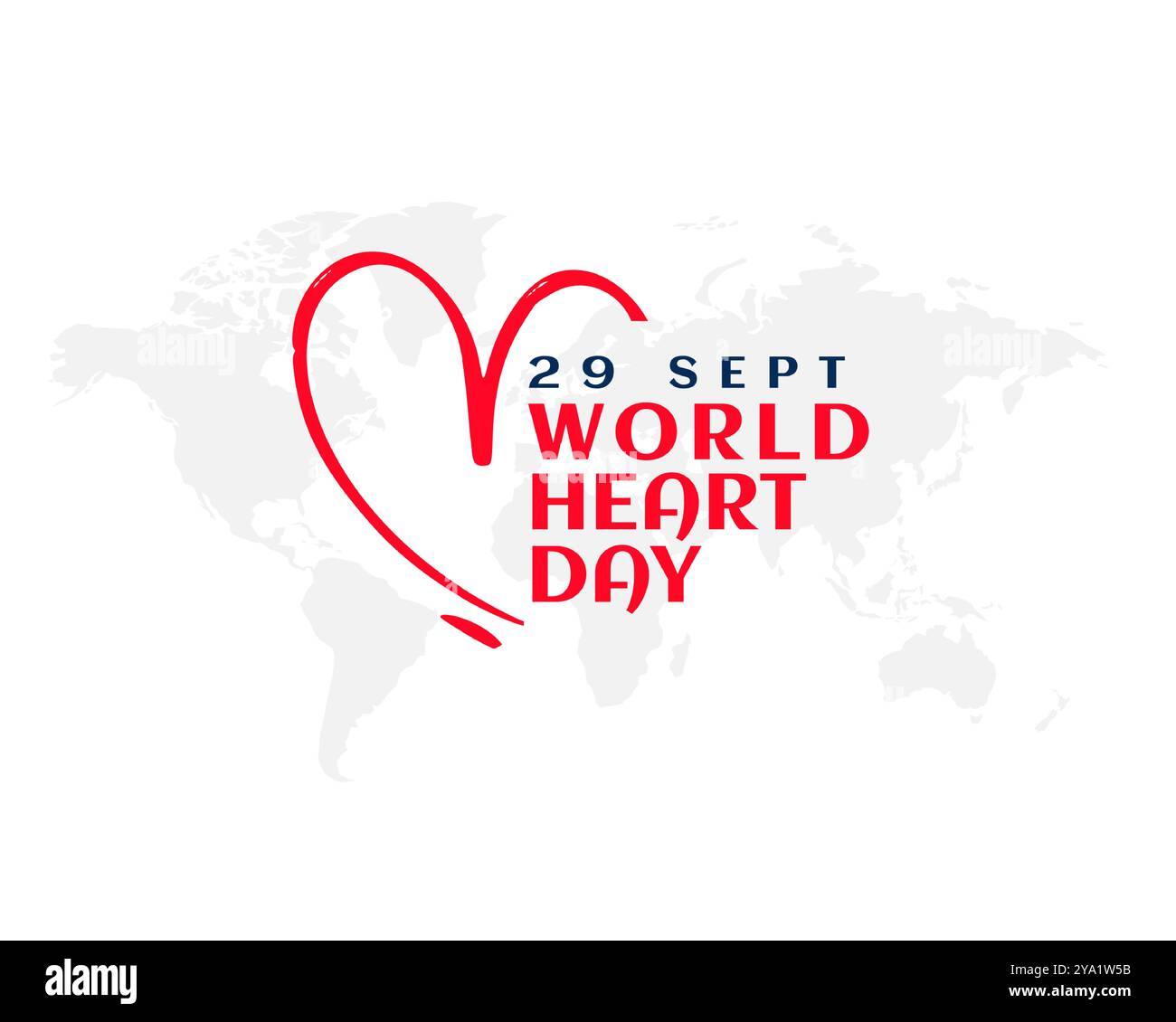 29th sept international heart day poster with world map design vector ...