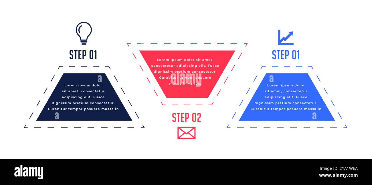 modern 3 step business process chart banner for web presentation vector ...