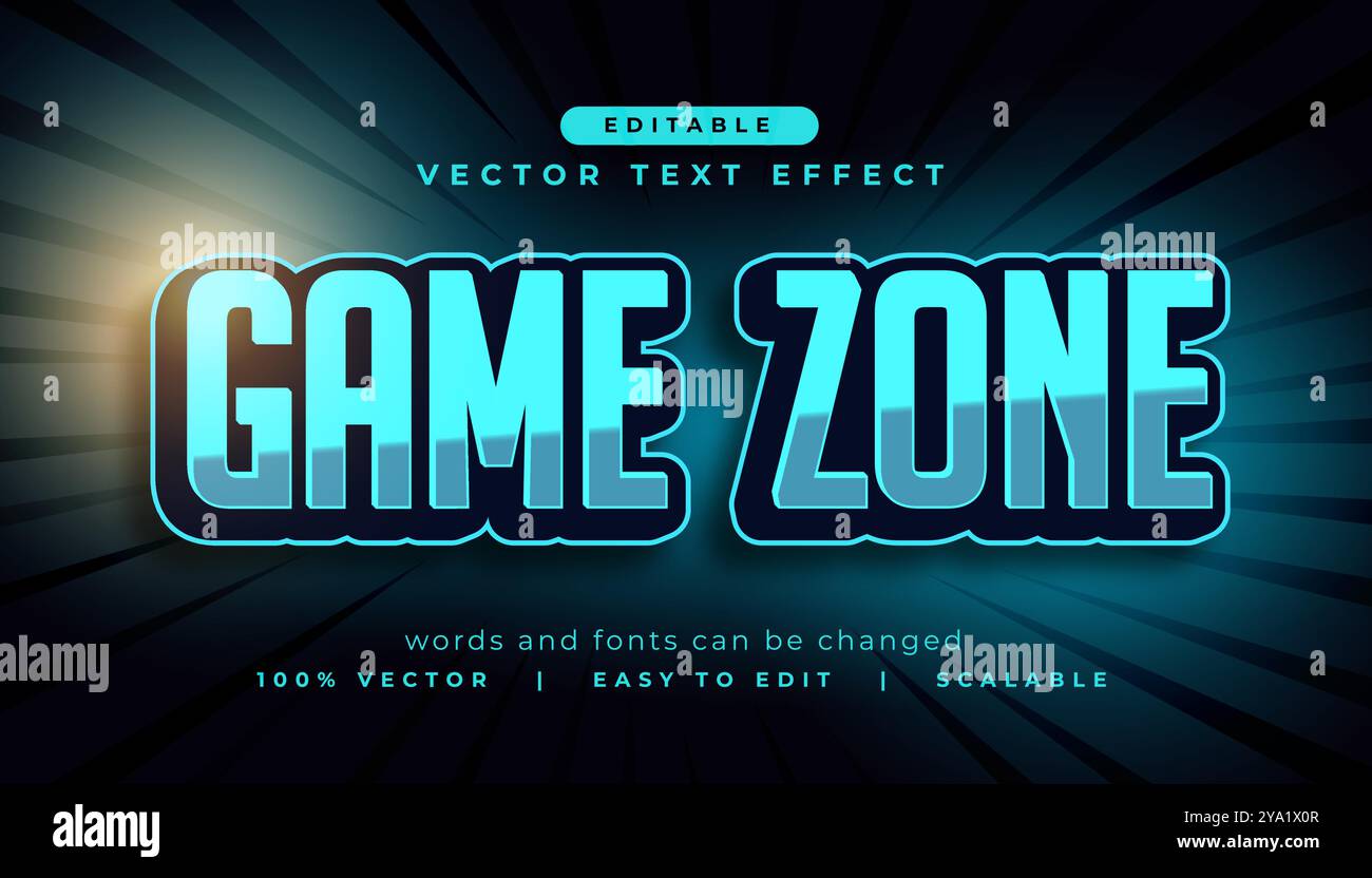 editable game zone text effect style vector Stock Vector Image & Art ...