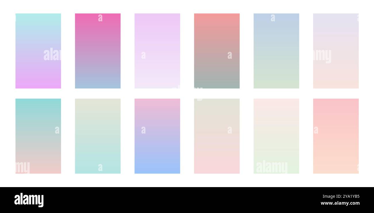 set of soft pastel color palette poster for UI or UX backdrop vector ...