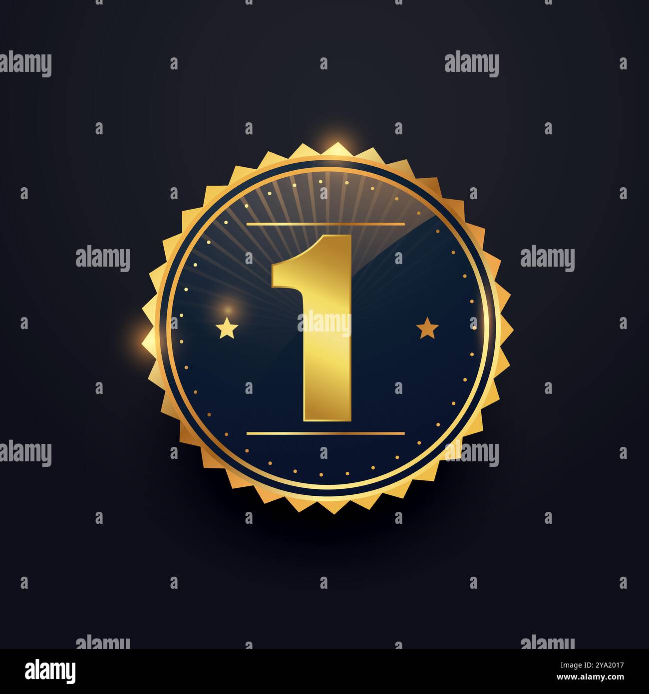 1st rank winner golden medal sign design vector Stock Vector Image ...