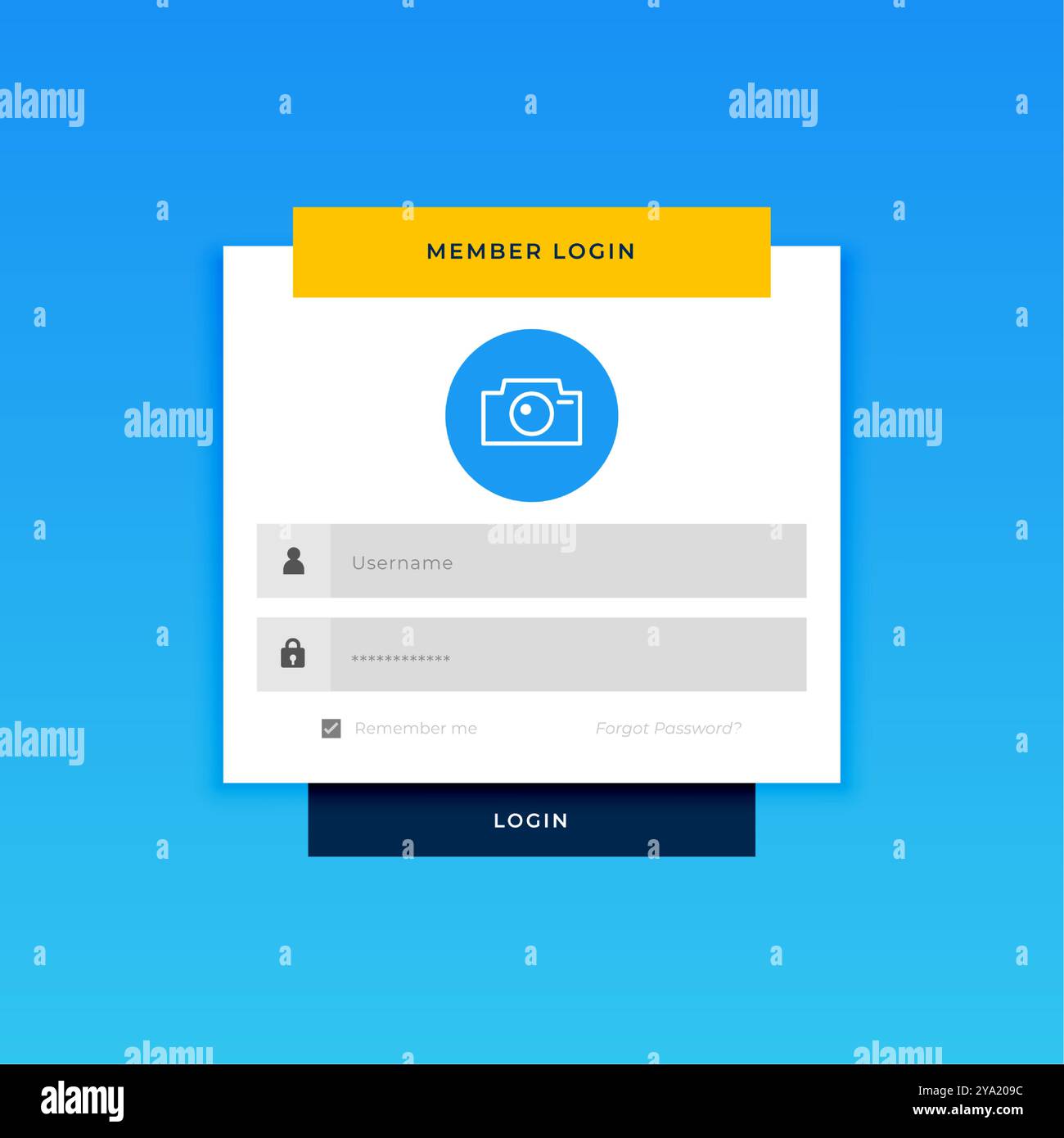 modern login page theme template for social profile access vector Stock ...
