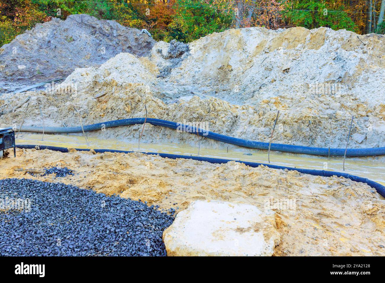 Preparation ground foundation to installation formwork for pouring of ...