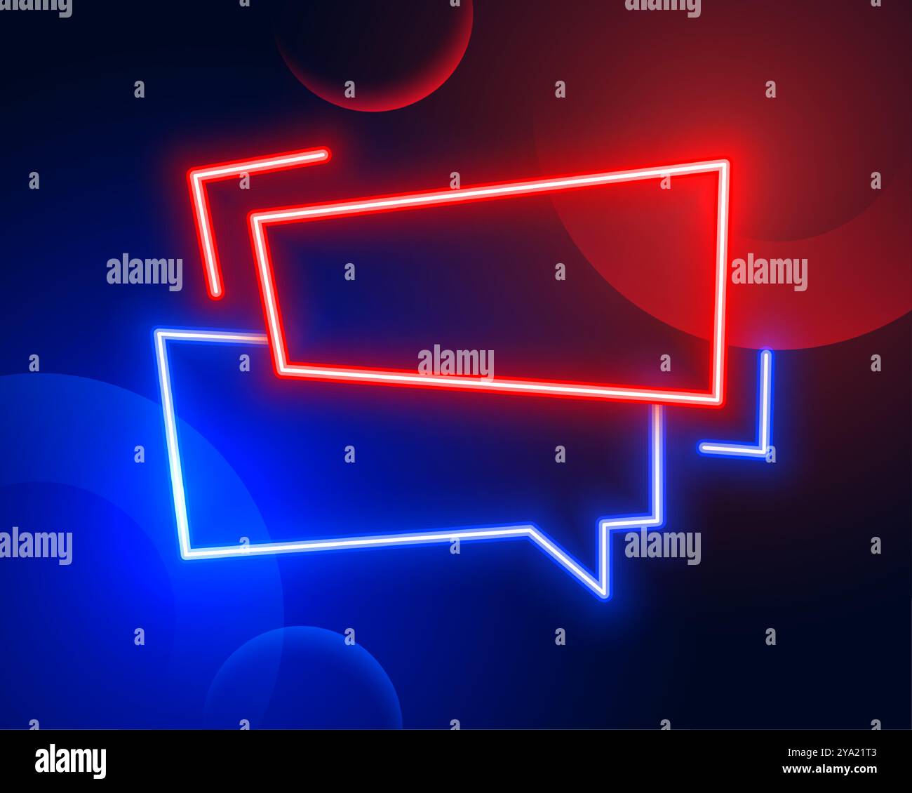 red and blue glowing chat box with empty space vector Stock Vector ...