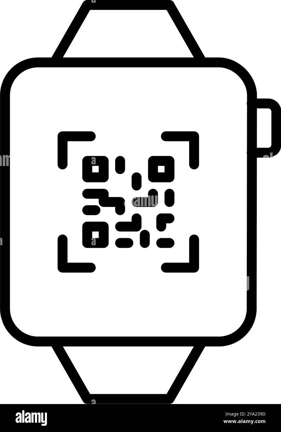 Smart watch with qr code on it. Quick access through scan. Pixel ...