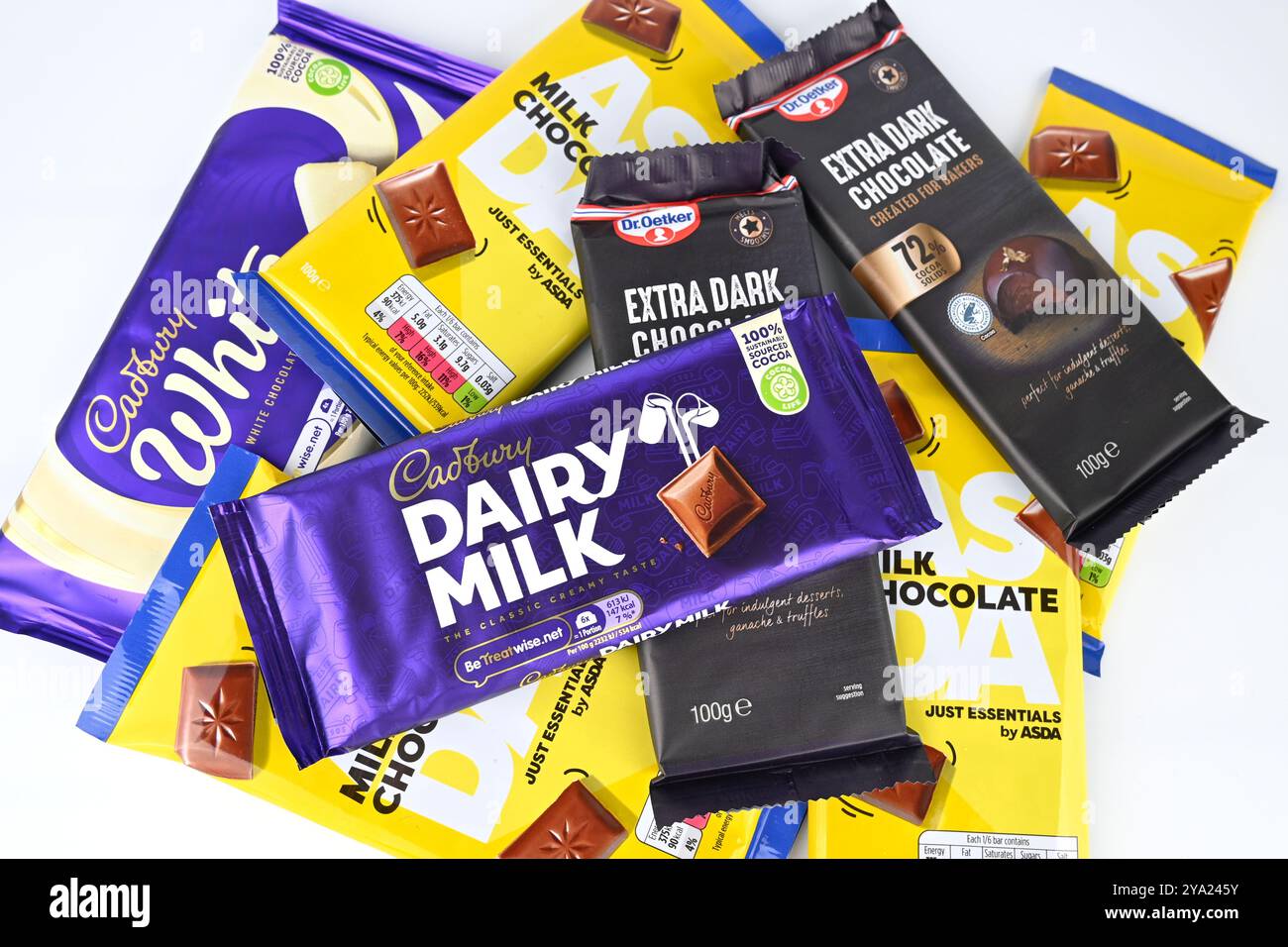 Selection of British supermarket chocolates – Wales, UK – 09 October ...