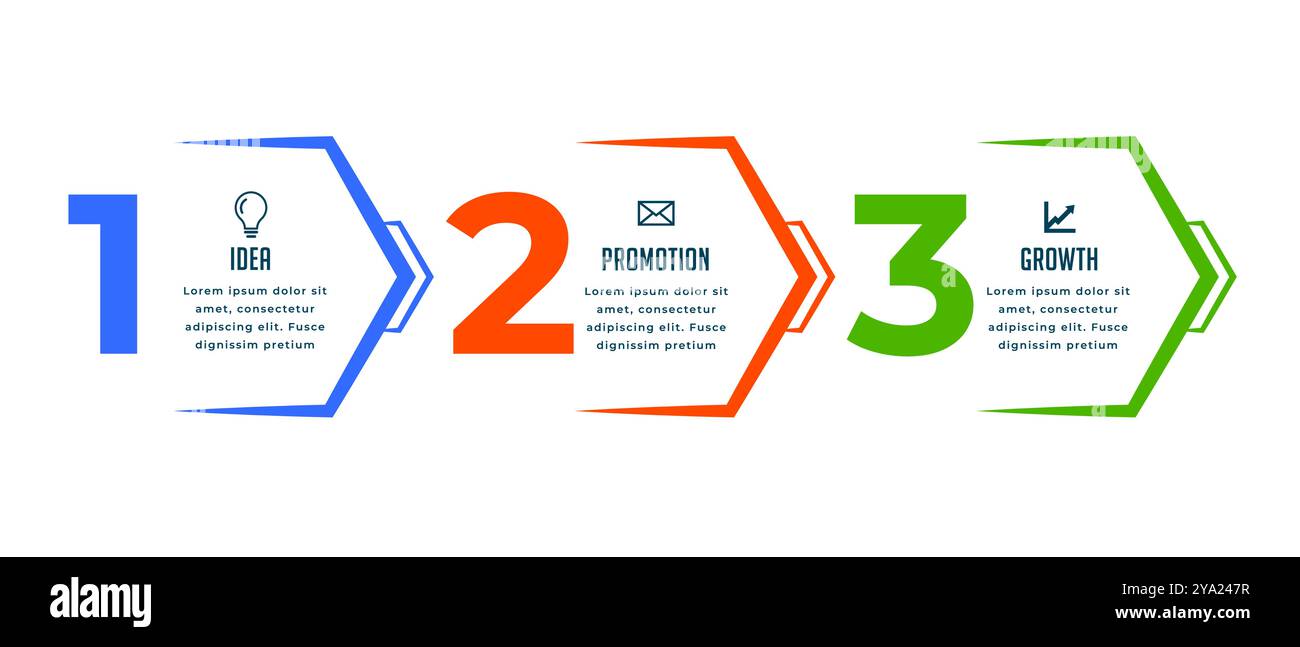 3 steps infographic option chart banner for dynamic corporate ...