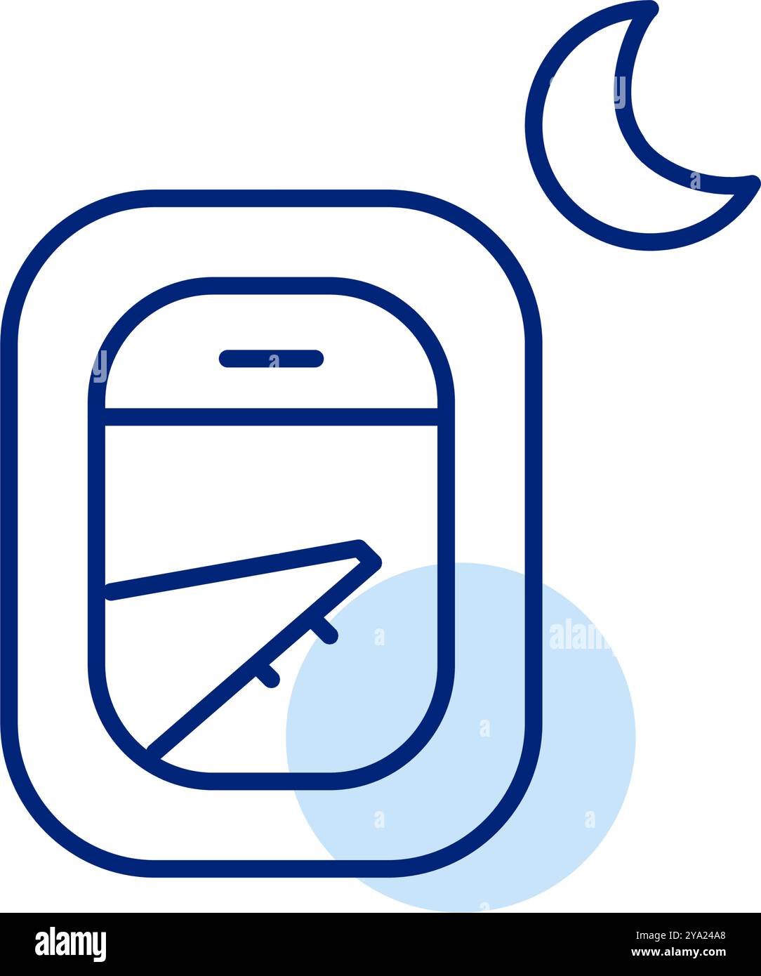 Airplane window and moon. Overnight flight experience. Pixel perfect ...