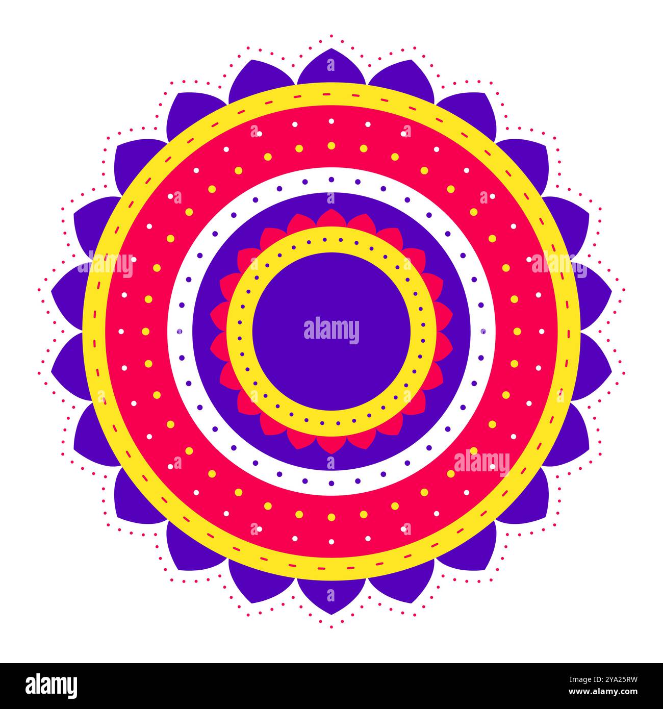 ethnic round mandala rangoli pattern in indian art vector Stock Vector ...