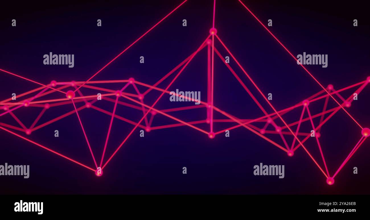 Image of network of connections over black background. Global ...