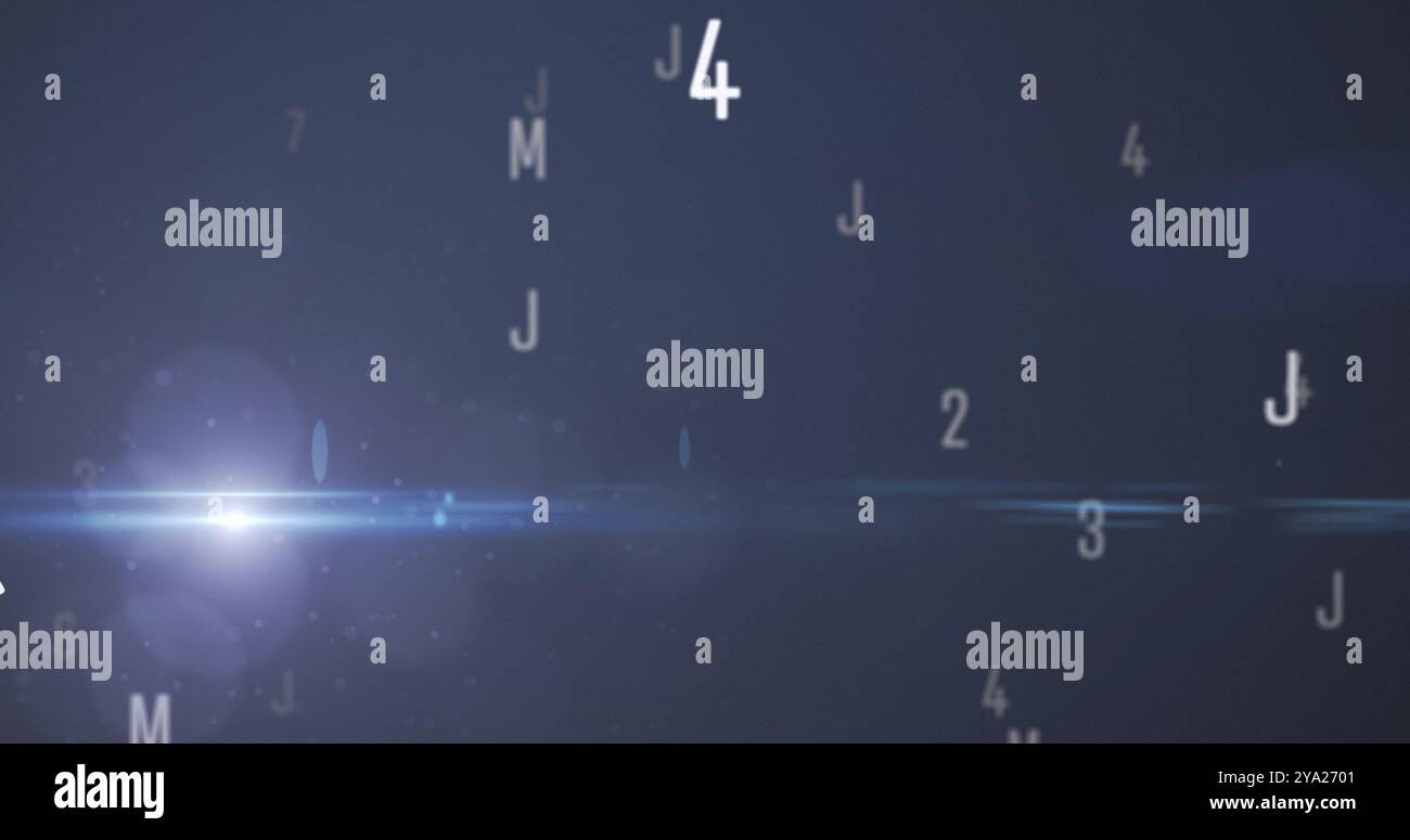 Digital image of random alphabets and numbers moving and changing ...