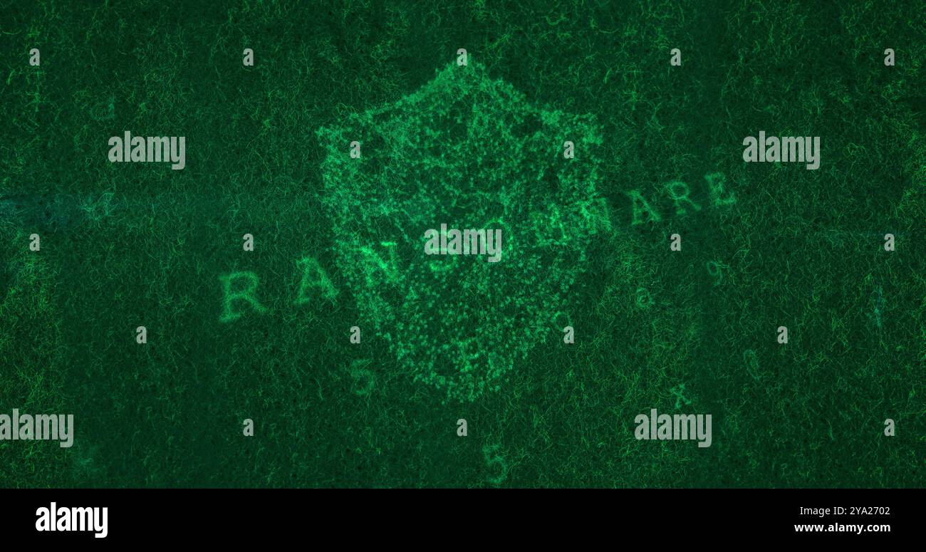 Image of computer interface online security shield icon over changing ...