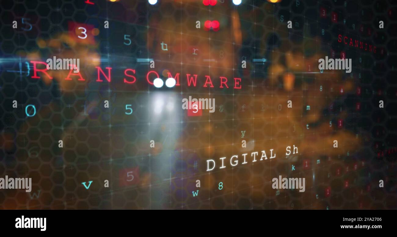 Image of computer interface online security with words warning ...