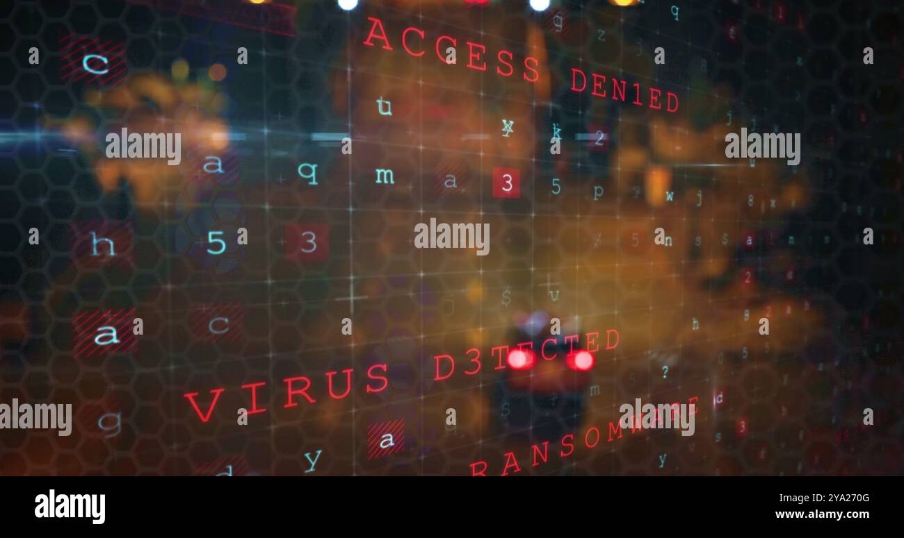 Image of computer interface online security with words warning ...