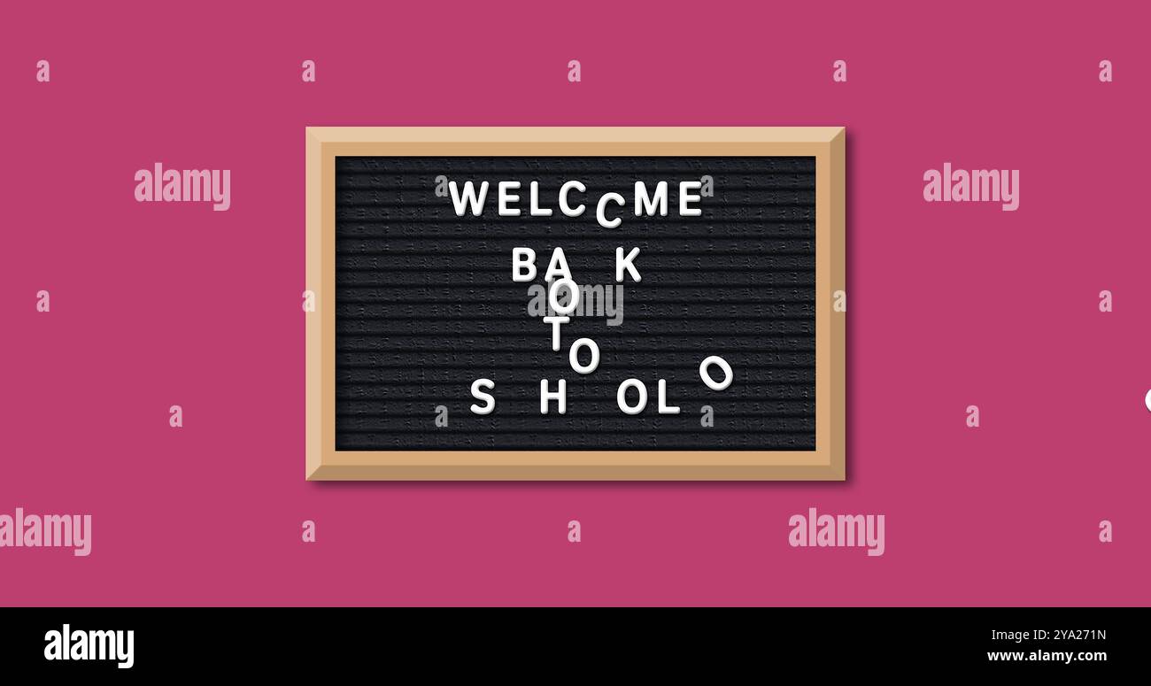 Image of the words Welcome Back To School formed in white letters on a ...